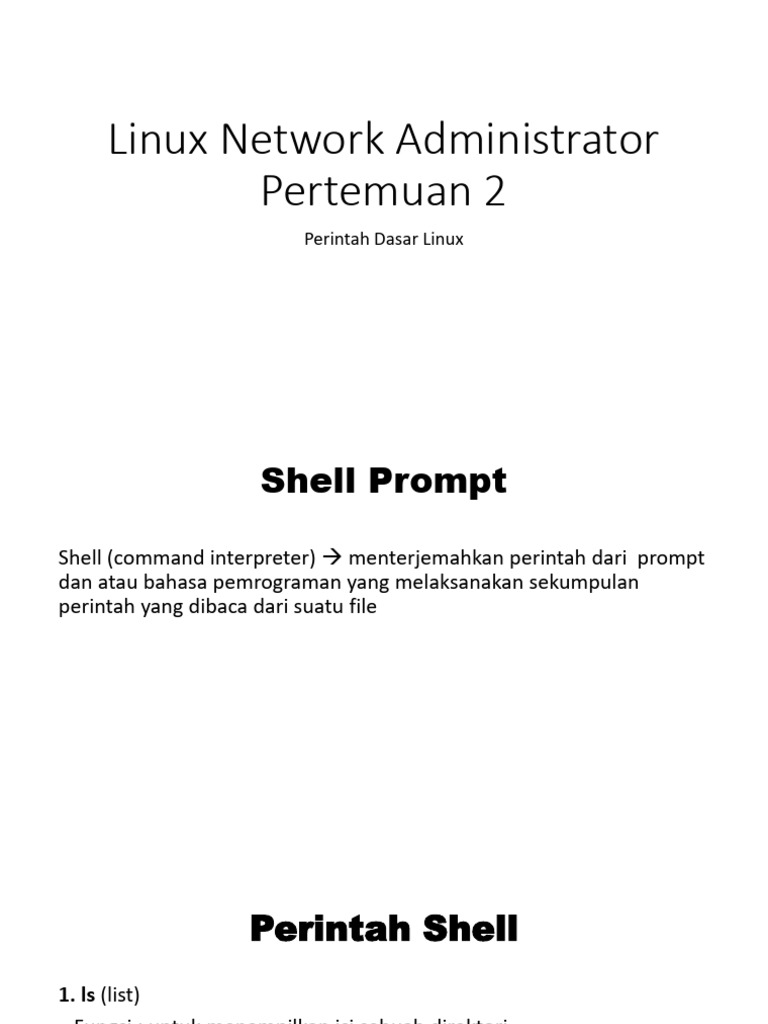Materi Pertemuan 2 Matkul Linux | PDF