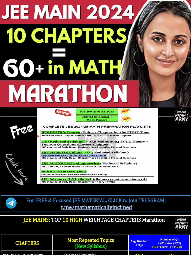 Jee Main - Top 10 High Weightage Chapter Marathon | PDF