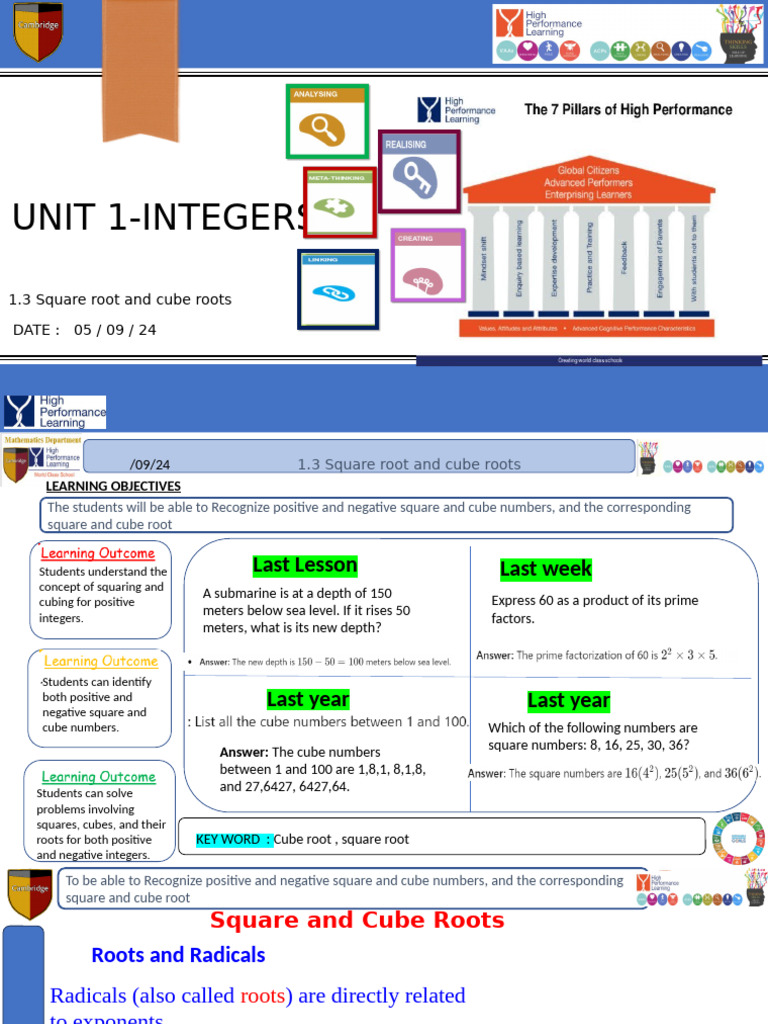 1.3 - Square Root and Cube Root 1 | PDF
