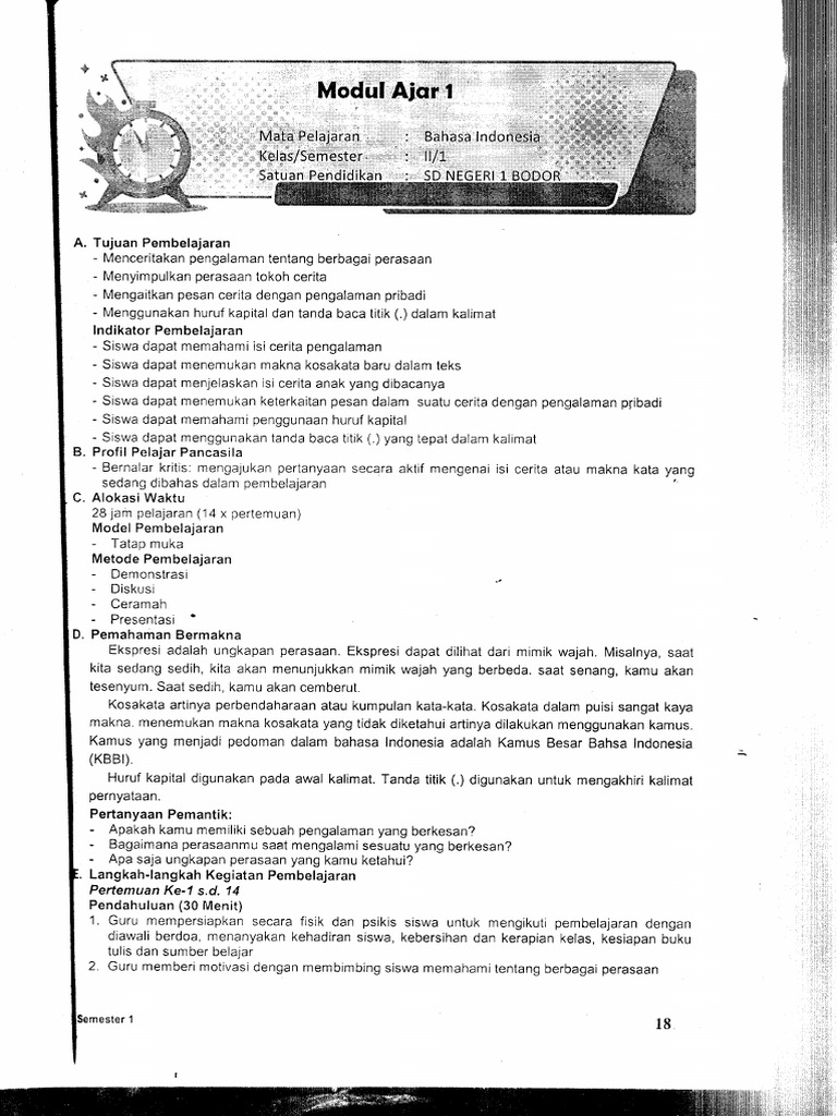 RPP Pak Arie PMM 1 | PDF