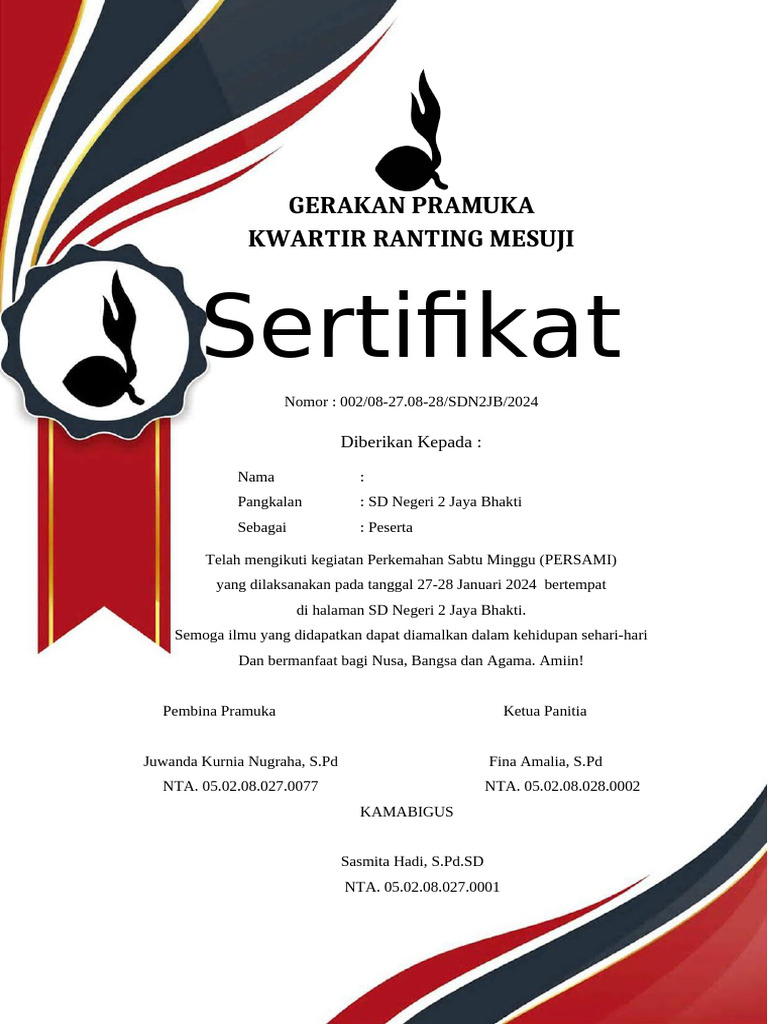 Sertifikat Persami | PDF