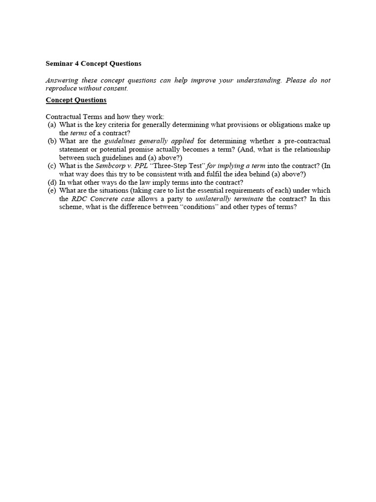 Seminar 4 Concept Questions | PDF