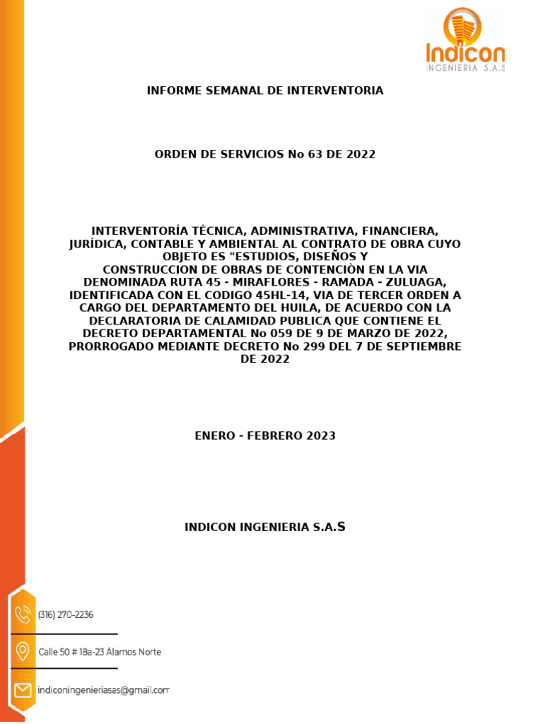 INFORME INTERVENTORIA (Semana 3) | PDF