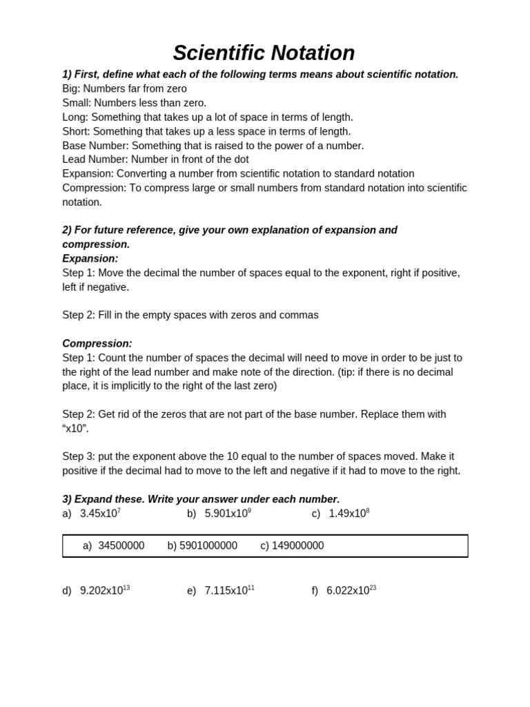 Understanding Scientific Notation Basics | PDF | Numbers | Decimal