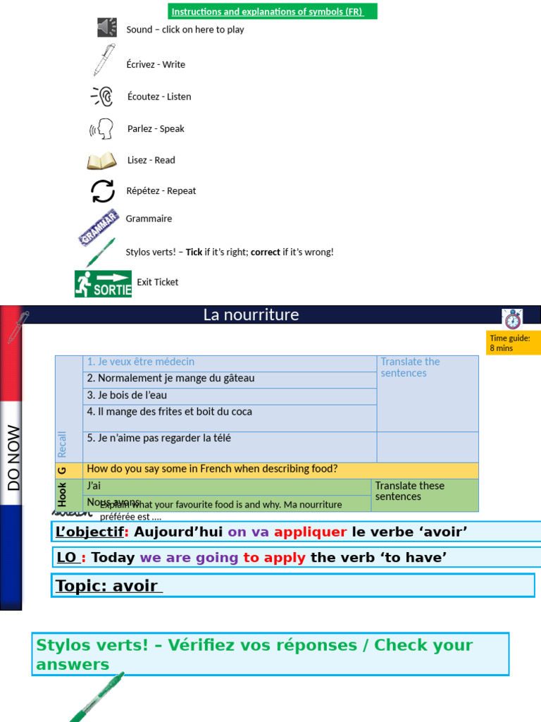Year 8 - French - Monday - Session 3 | PDF