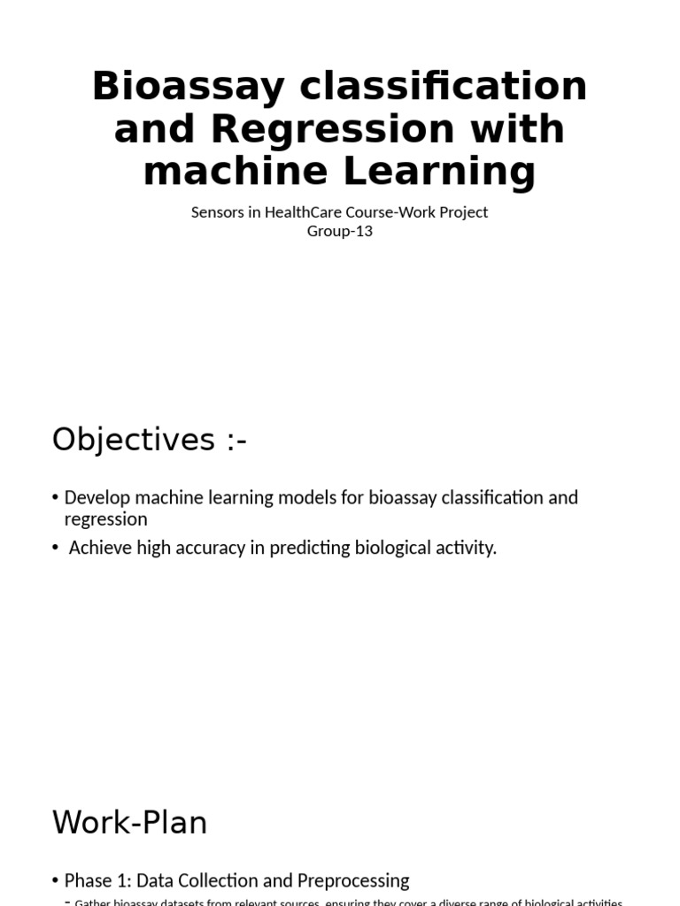 Bioassay Classification And Regression With Machine Learning Pdf 