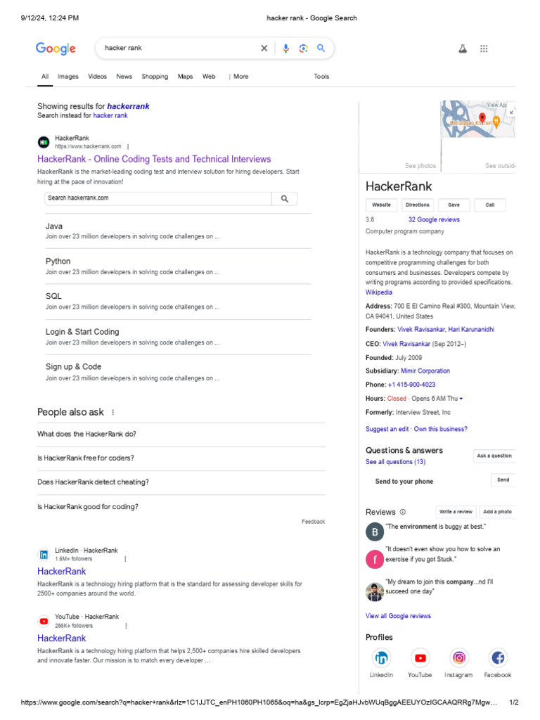 Hacker Rank - Google Search | PDF
