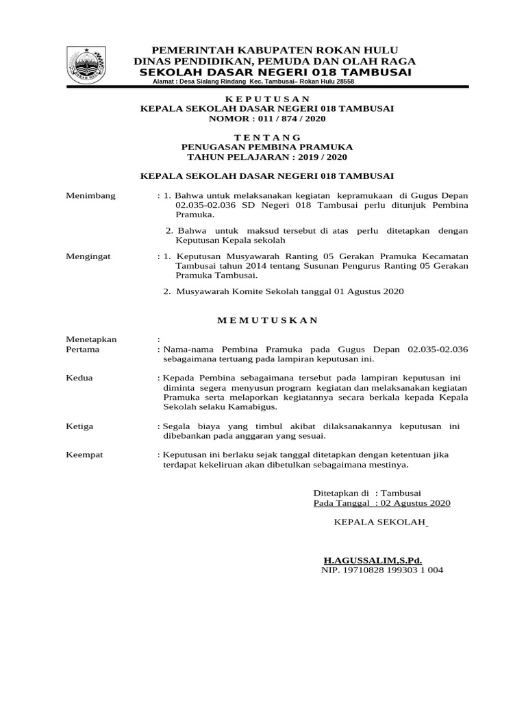 SK Pramuka Tahun 2020 | PDF