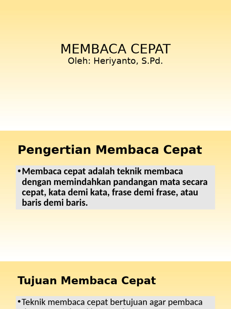 Membaca Cepat | PDF