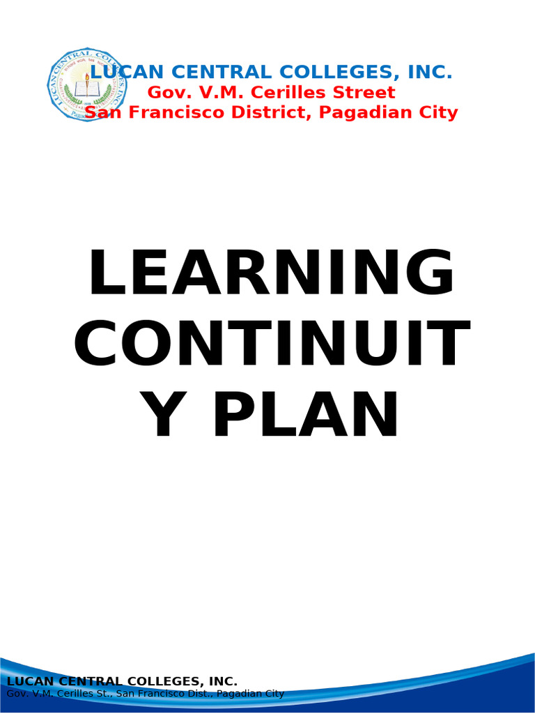 Learning Continuity Plan S.Y. 2021-2022 | PDF
