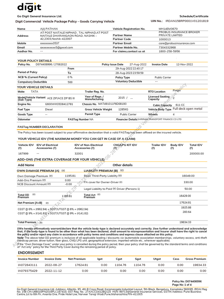 D074408996 16573467055865794 Schedulesc | PDF