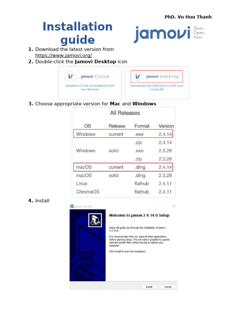 Install Jamovi Statistics | PDF