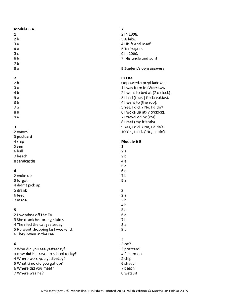 Module 6 Tests A and B Answer Key and Audioscript | PDF
