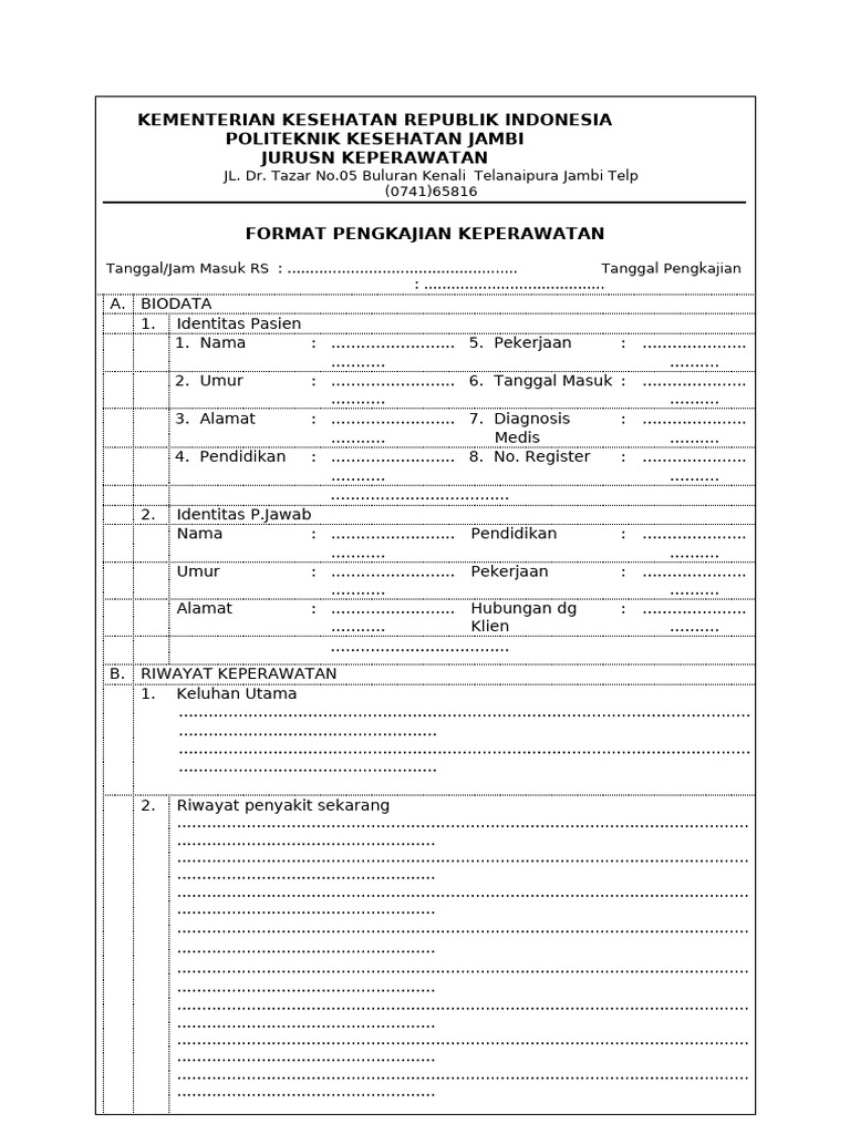 Format Pengkajian KMB Oke | PDF