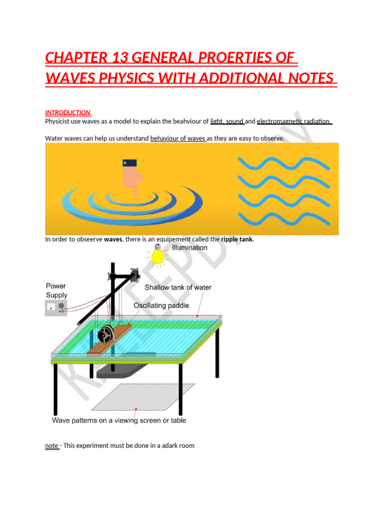 Grade 11 Chapter 13 Physics With Additional Notes | PDF