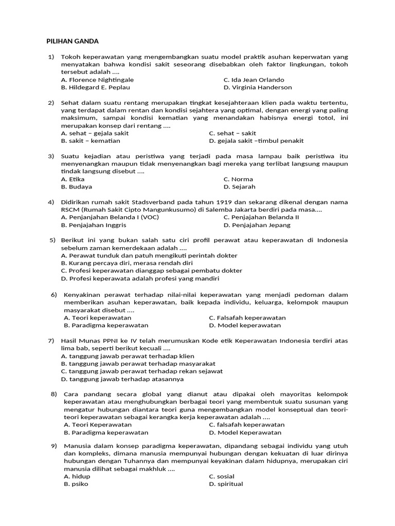 Soal Remedial ETIKA KEPERAWATAN ELIATI | PDF