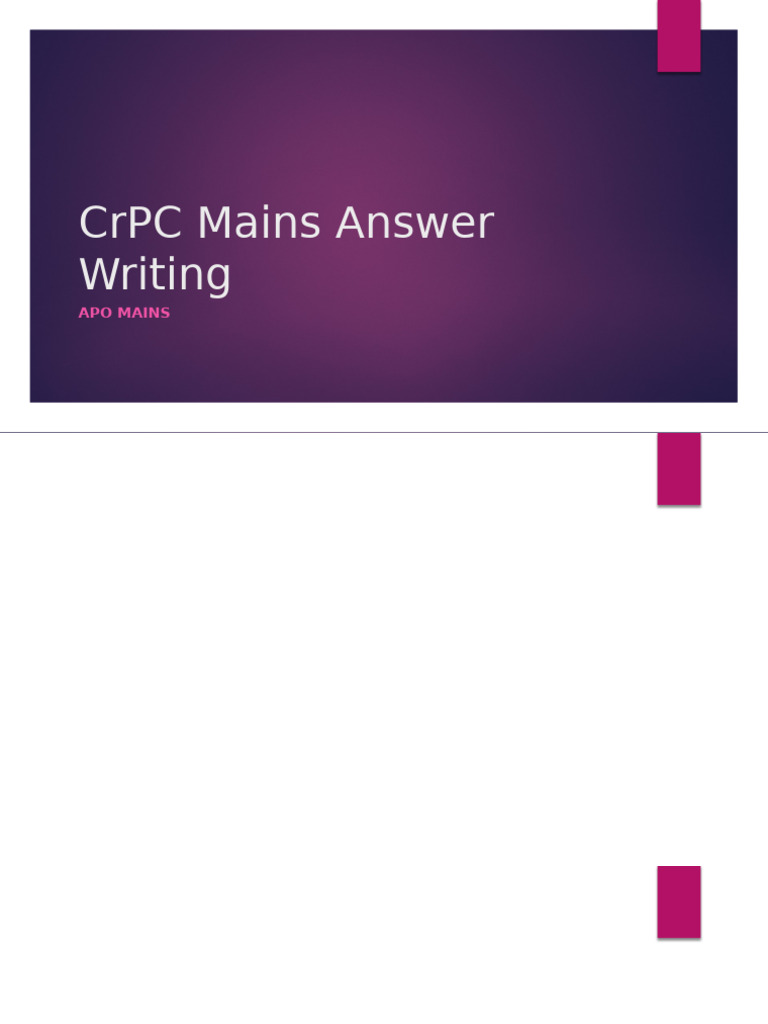 CRPC Mains Answer Writing | PDF