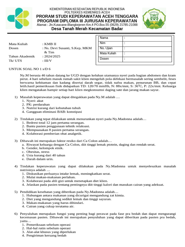 SOAL KMB 2 DEVI ... | PDF