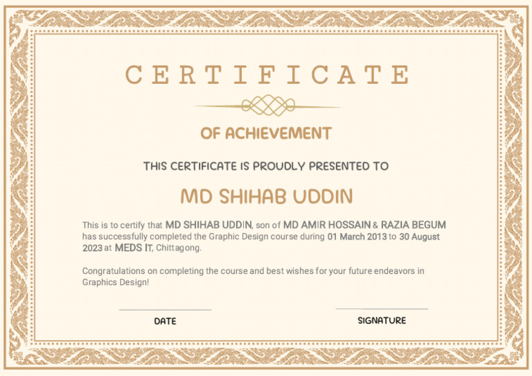 Graphics Design Course Certificate | PDF