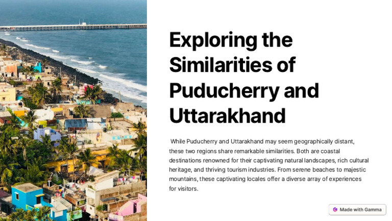 Exploring The Similarities of Puducherry and Uttarakhand | PDF