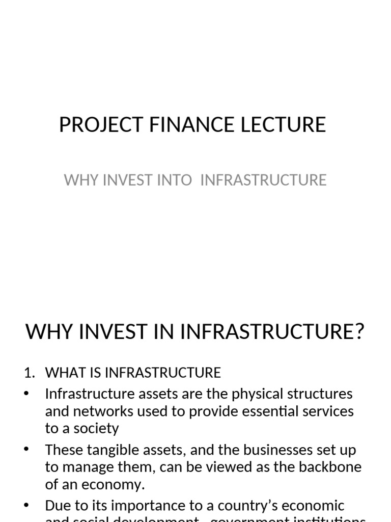 Project Finance First Lecture | PDF | Project Finance | Finance & Money ...
