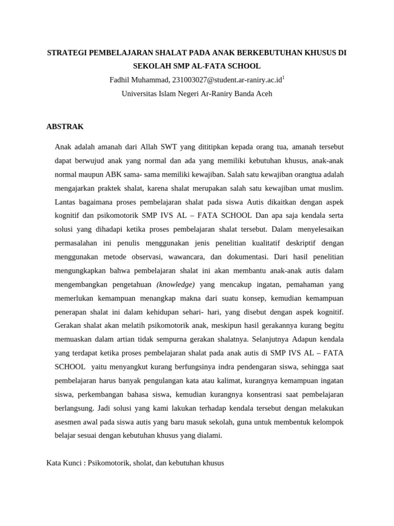 Artikel Fadil Muhammad (Revisi) | PDF