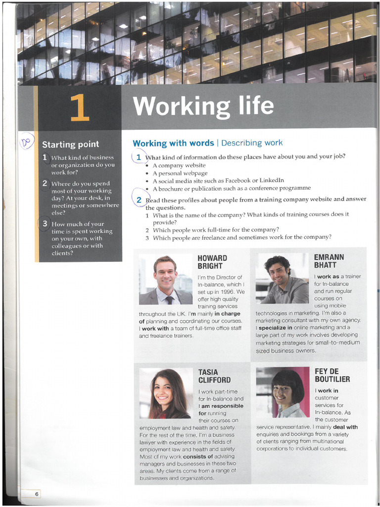 Unit 1 (Working Life) | PDF