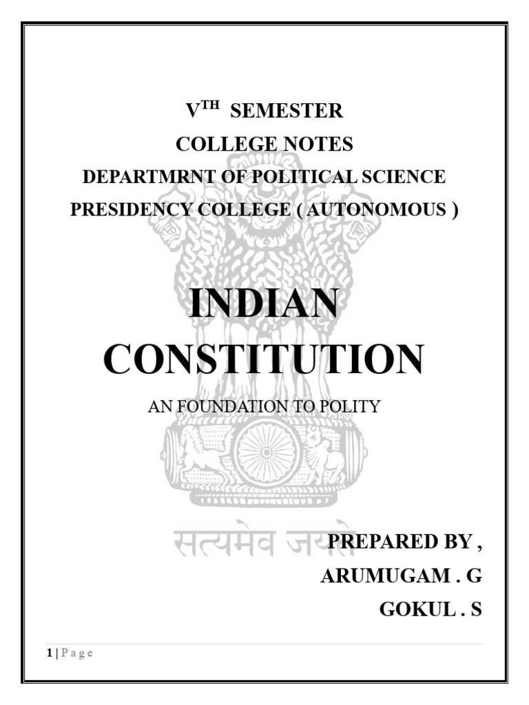 Indian Constitution VTH Sem | PDF | Pakistan | Government