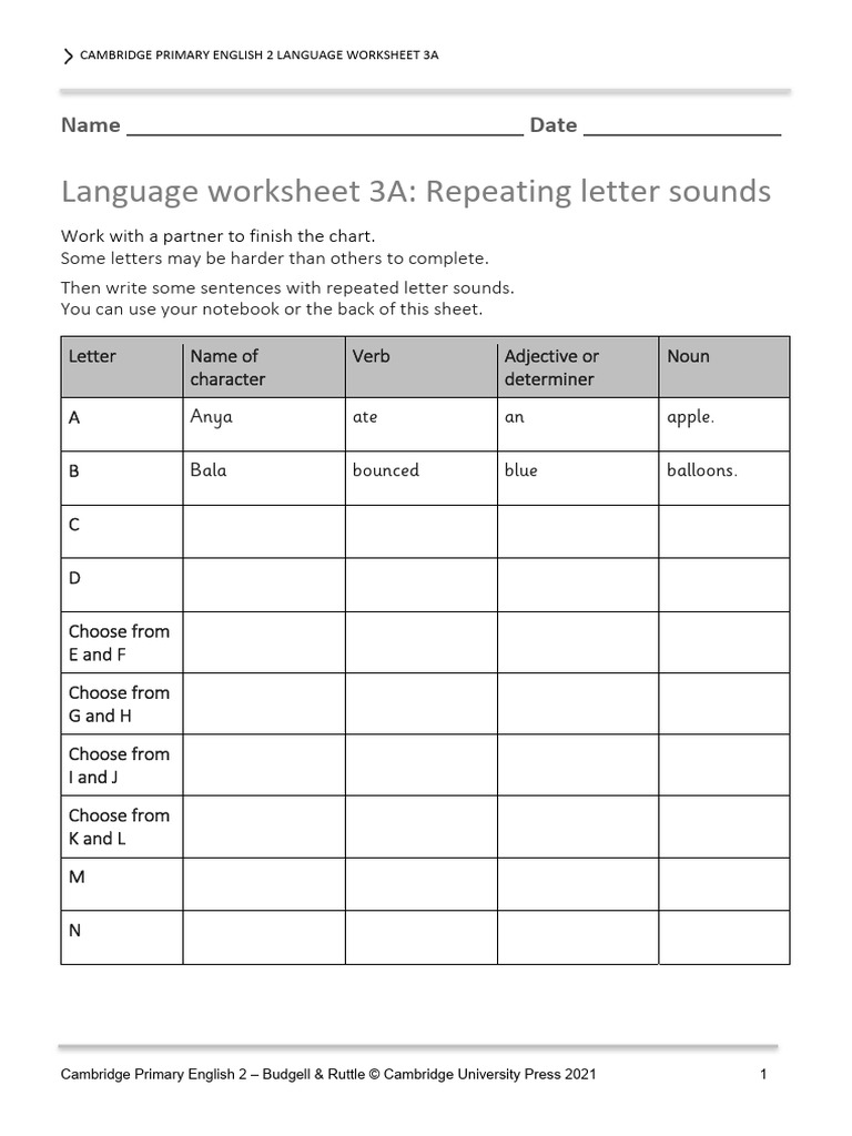 Repeated Letter Sounds | PDF