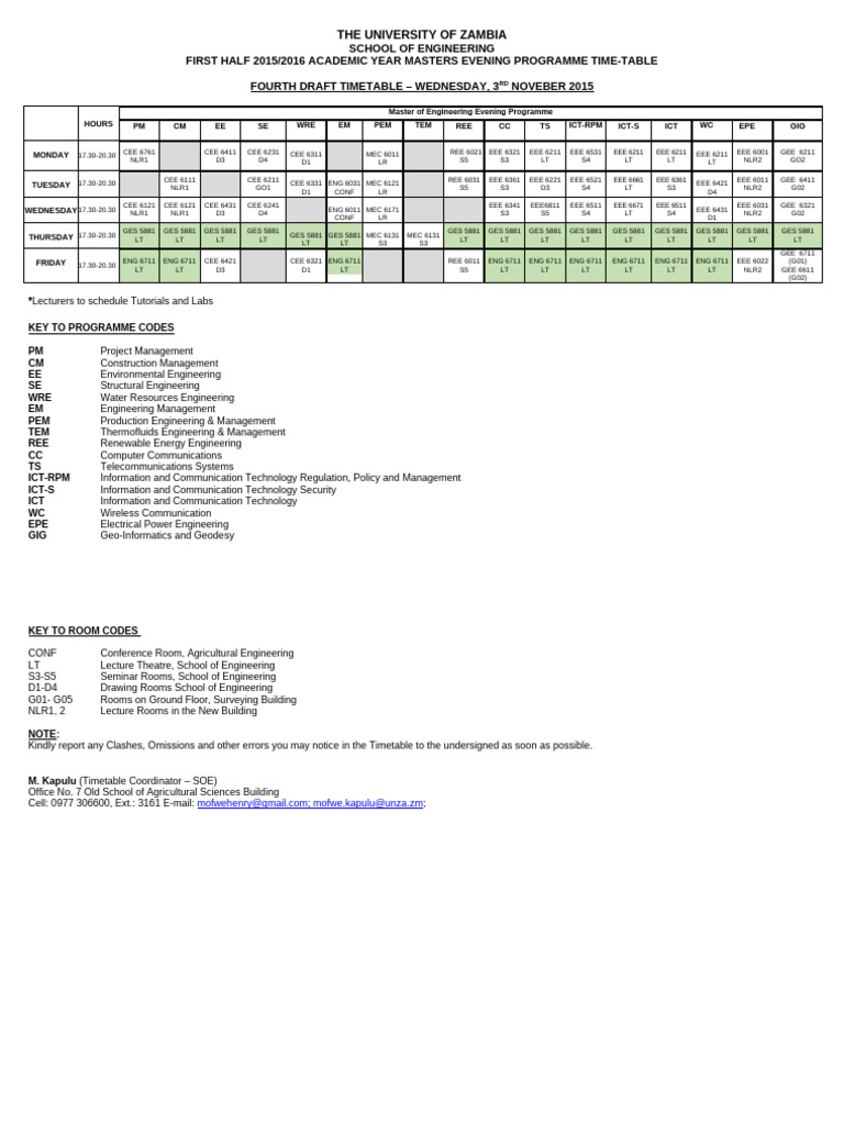 FIRST HALF 2015-16 MASTERS CLASS TIMETABLE - 4th Draft | PDF | Computing | Information And ...