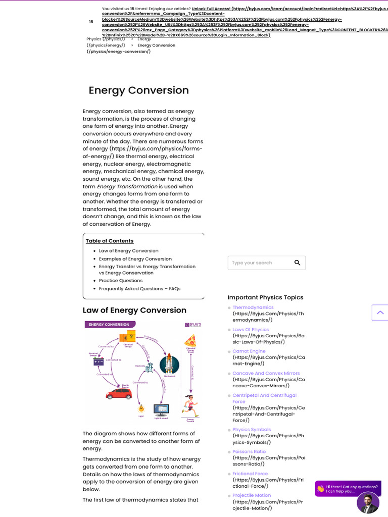 Law of Energy Conversion | PDF | Force | Potential Energy