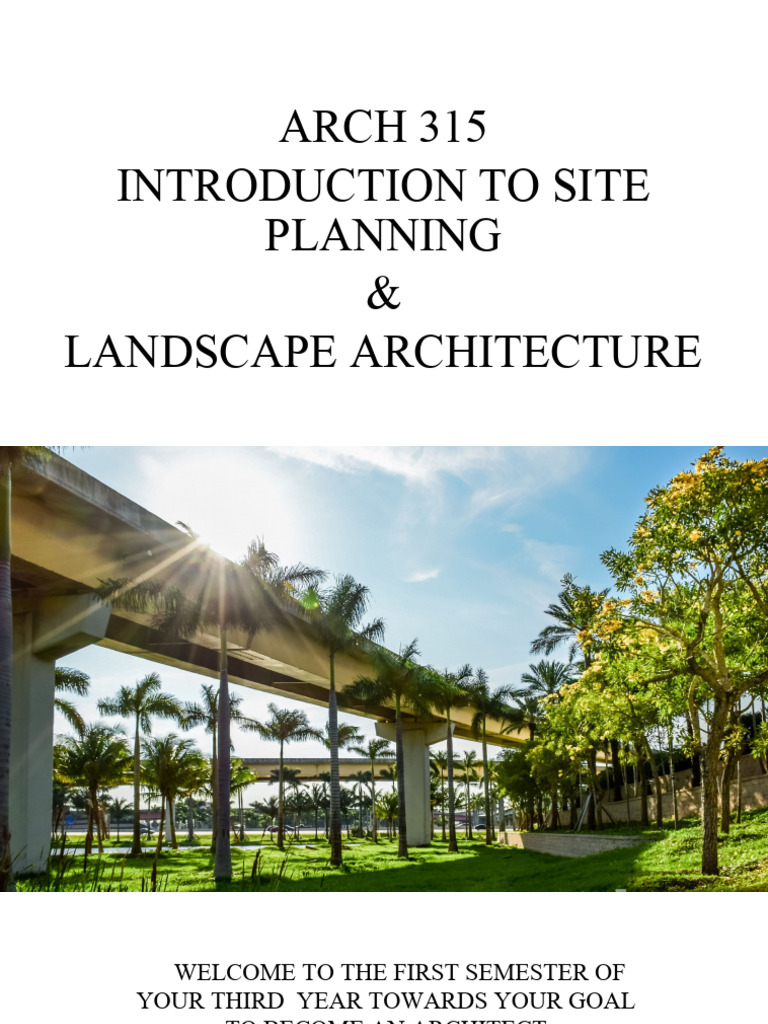 Lec 1- Intro to Site Planning | PDF