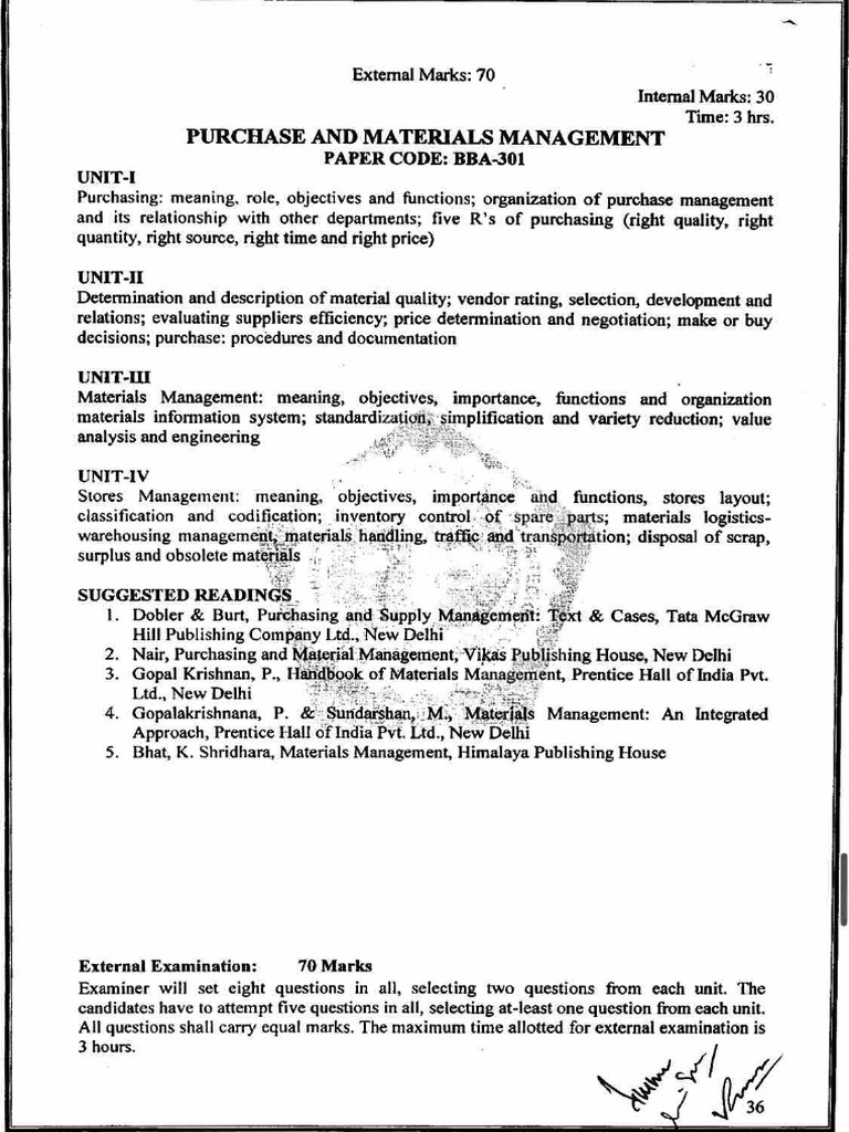 BBA 5th Semester Sylabuss | PDF