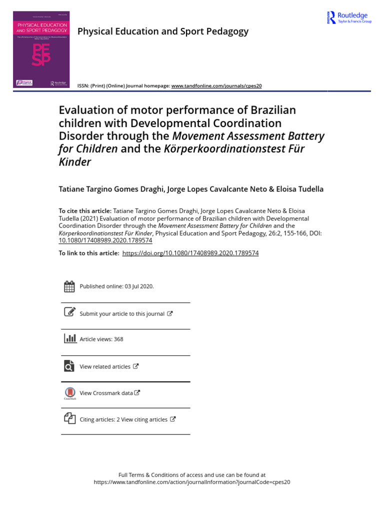 Evaluation of Motor Performance of Brazilian Children With ...