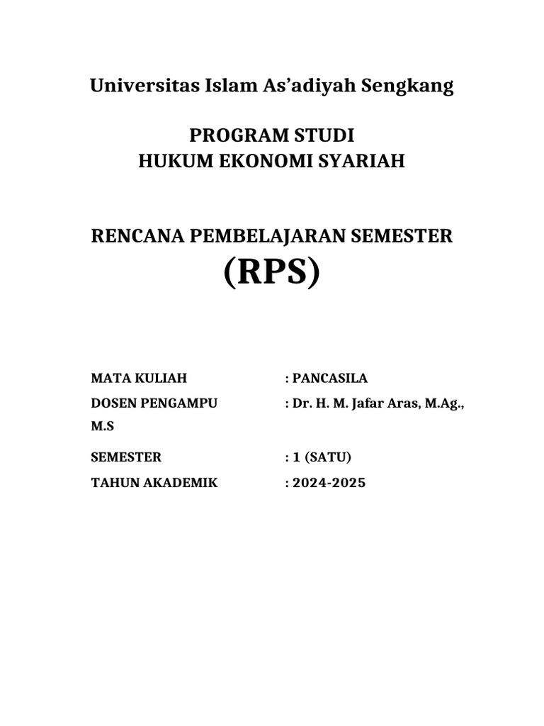 RPS Pancasila | PDF