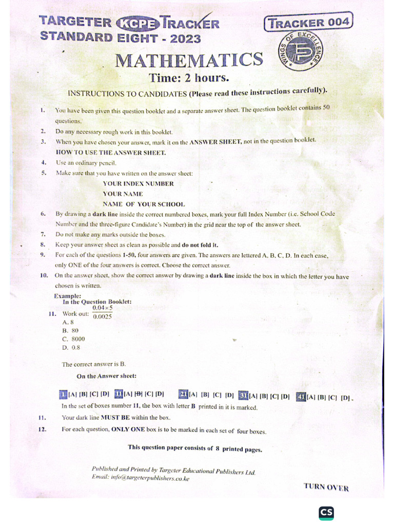 Targeter Tracker 004 Mathematics | PDF