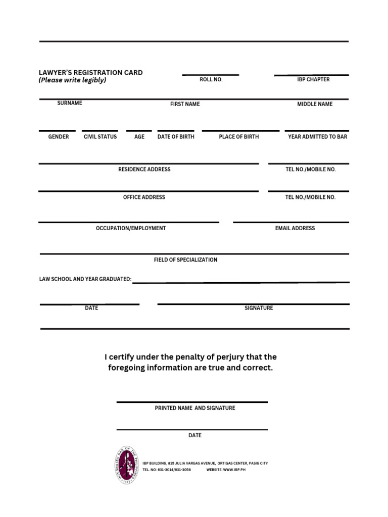 Lawyer Registration Card Details | PDF