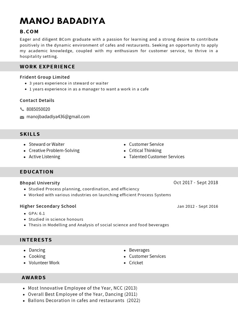 Black and White Standard Professional Resume - 20240504 - 131720 - 0000 ...