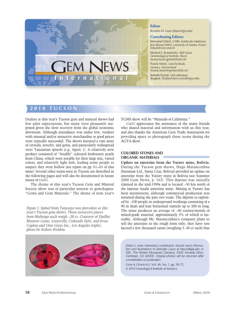 Spring 2010 Gems Gemology Gem News International | PDF | Gemstone | Pearl