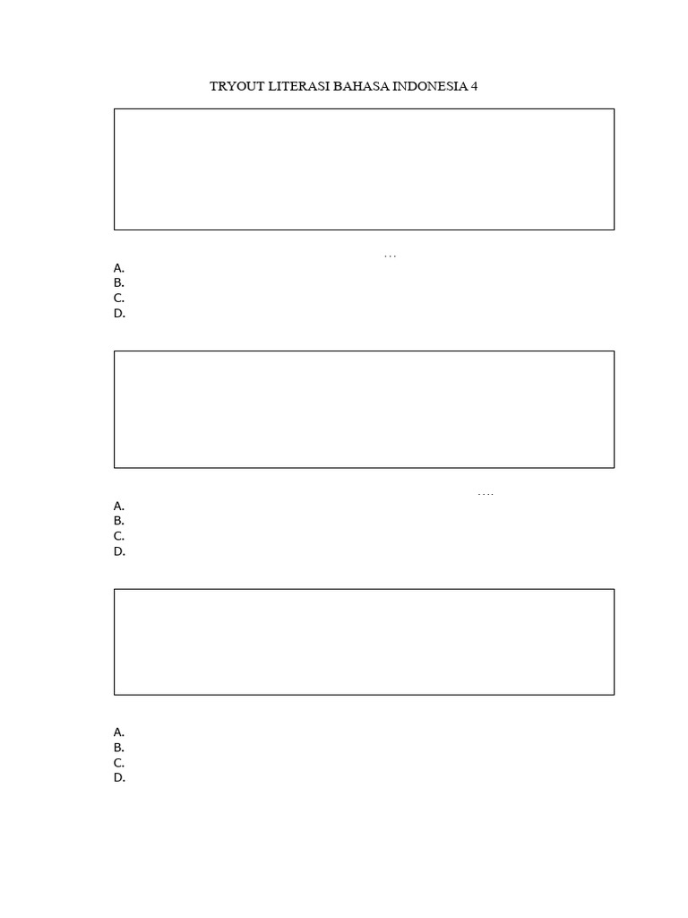 Soal Tryout Literasi Bahasa Indonesia 4 | PDF