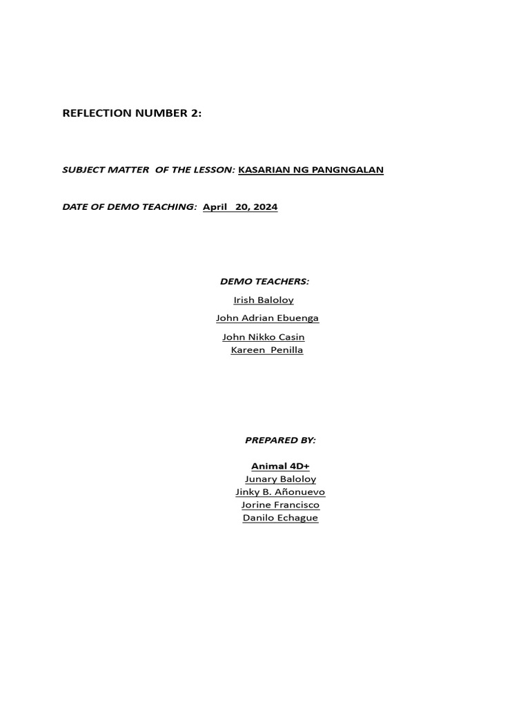 Reflection Number1 Gimkit | PDF