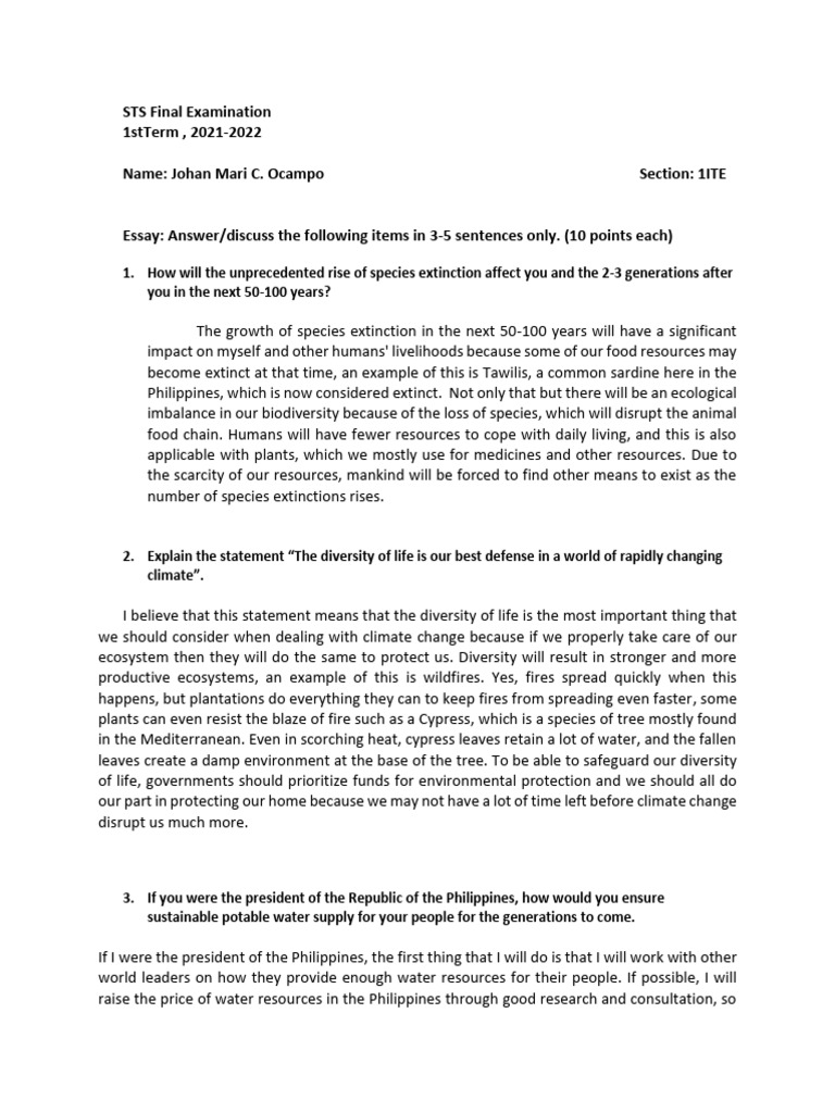 OCAMPO, JOHAN - STS FINALS | PDF