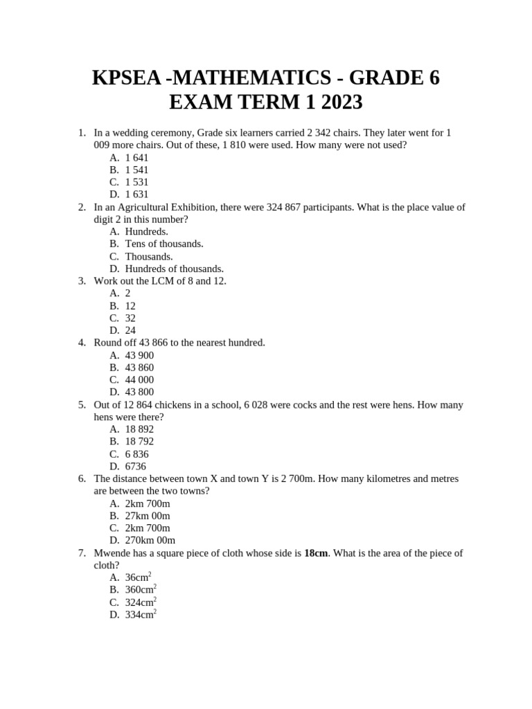 Kpsea Maths | PDF