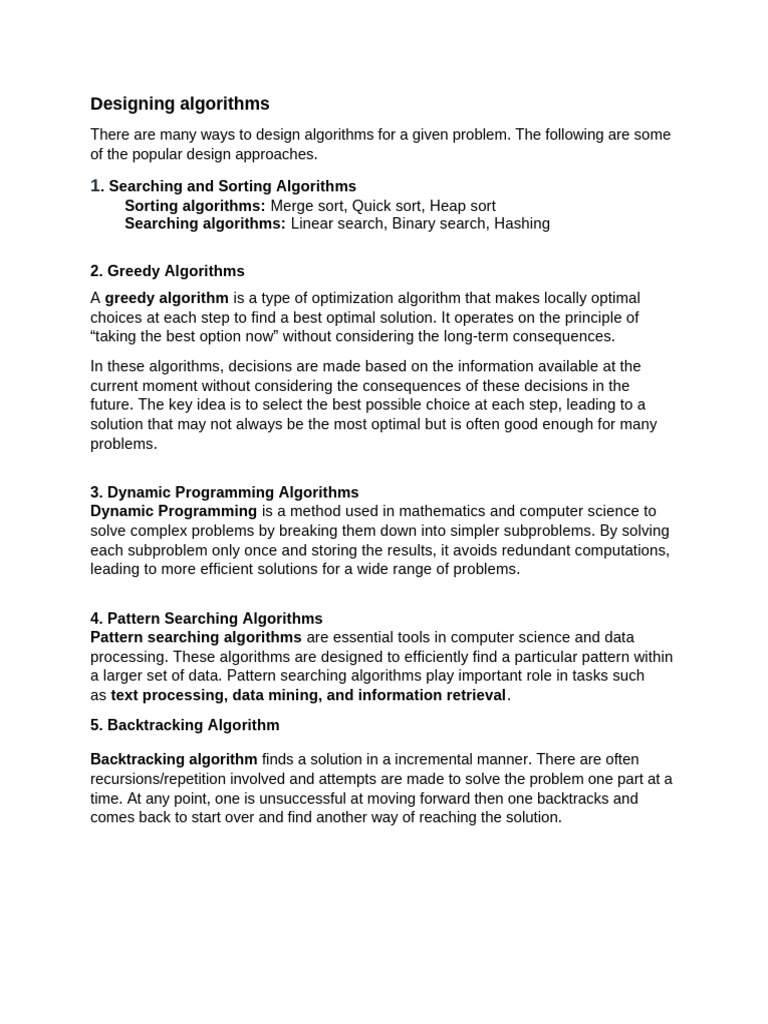 Designing Algorithms | PDF