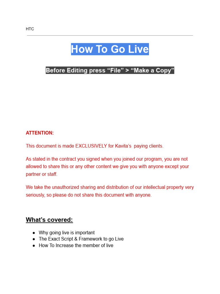 How To Go Live | PDF