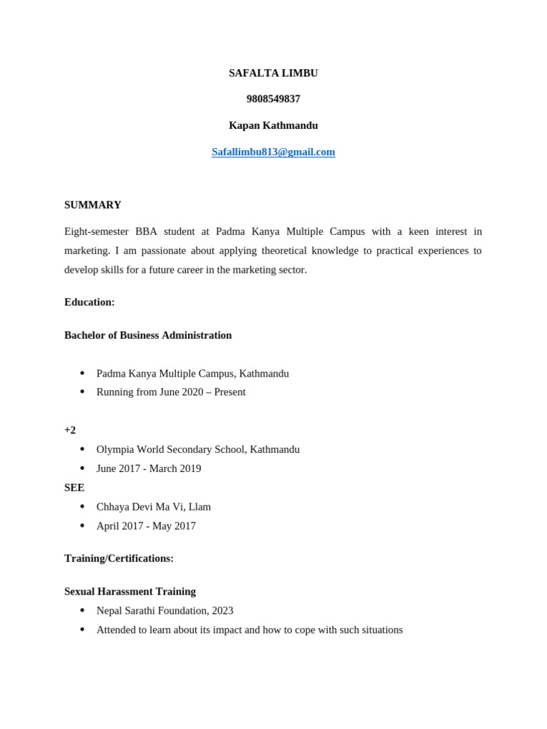 Safal Resume | PDF