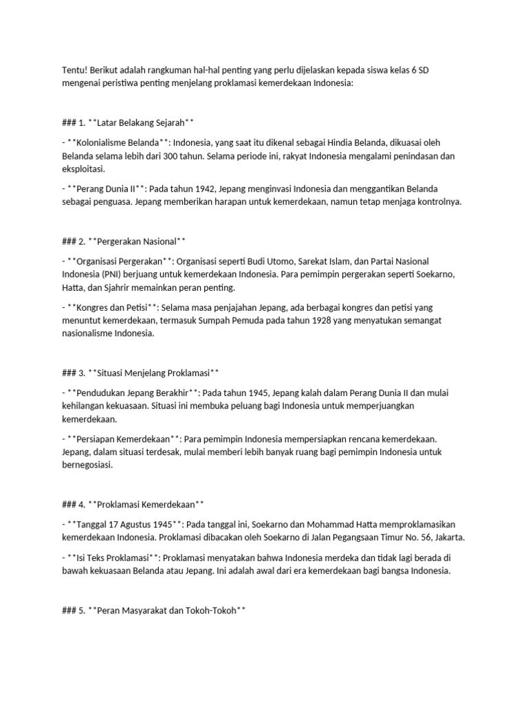 PERISTIWA SEPUTAR KEMERDEKAAN | PDF