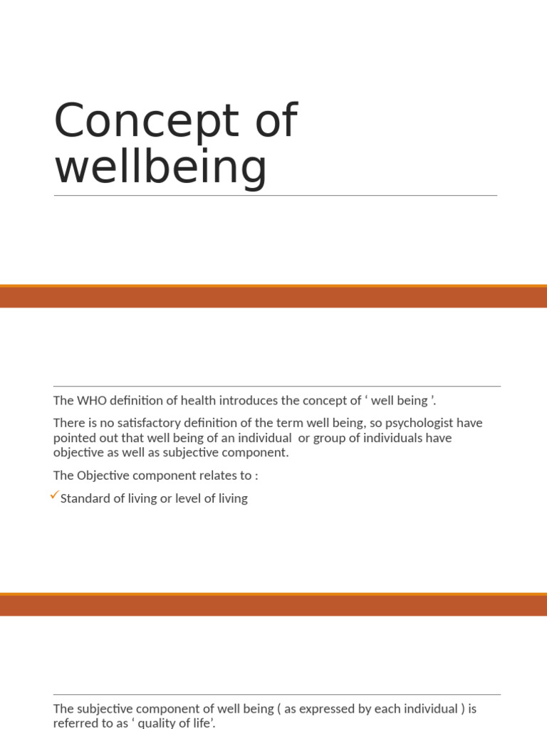 Concept of Well Being | PDF