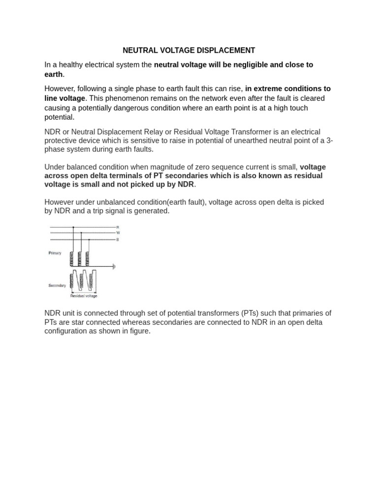 Neutral Voltage Displacement & Ferroresonance-1 | PDF