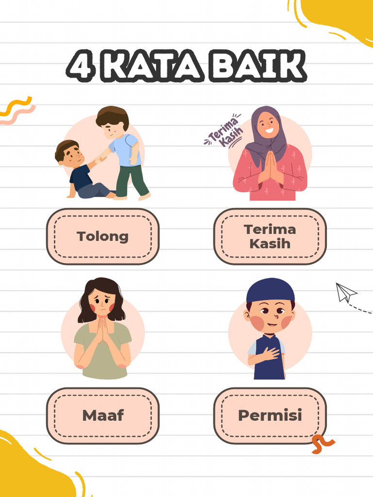 4 Kata Ajaib Poster Kuning Cokelat Ilustrasi | PDF